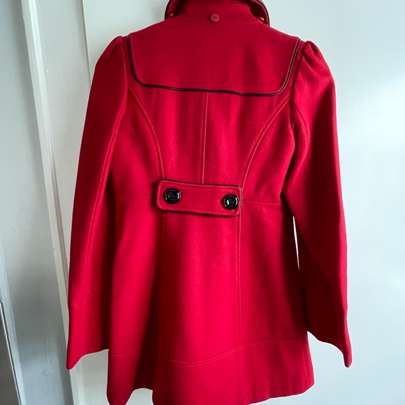 Guess | Jackets & Coats | Guess Wool Blend Red Coat With Detachable ...